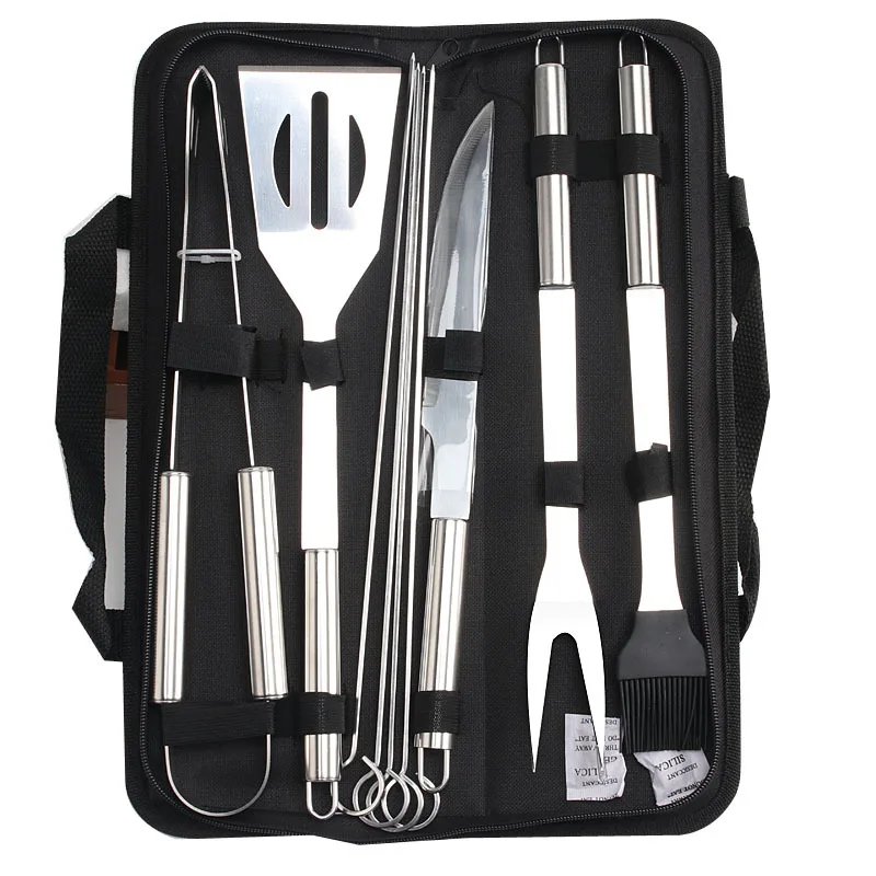 9 Piece Stainless Steel Barbeque Accessories BBQ Set Barbecue BBQ Tools ...