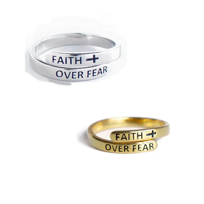 Faith over Fear Ring - Inspirational Jewelry for Believers