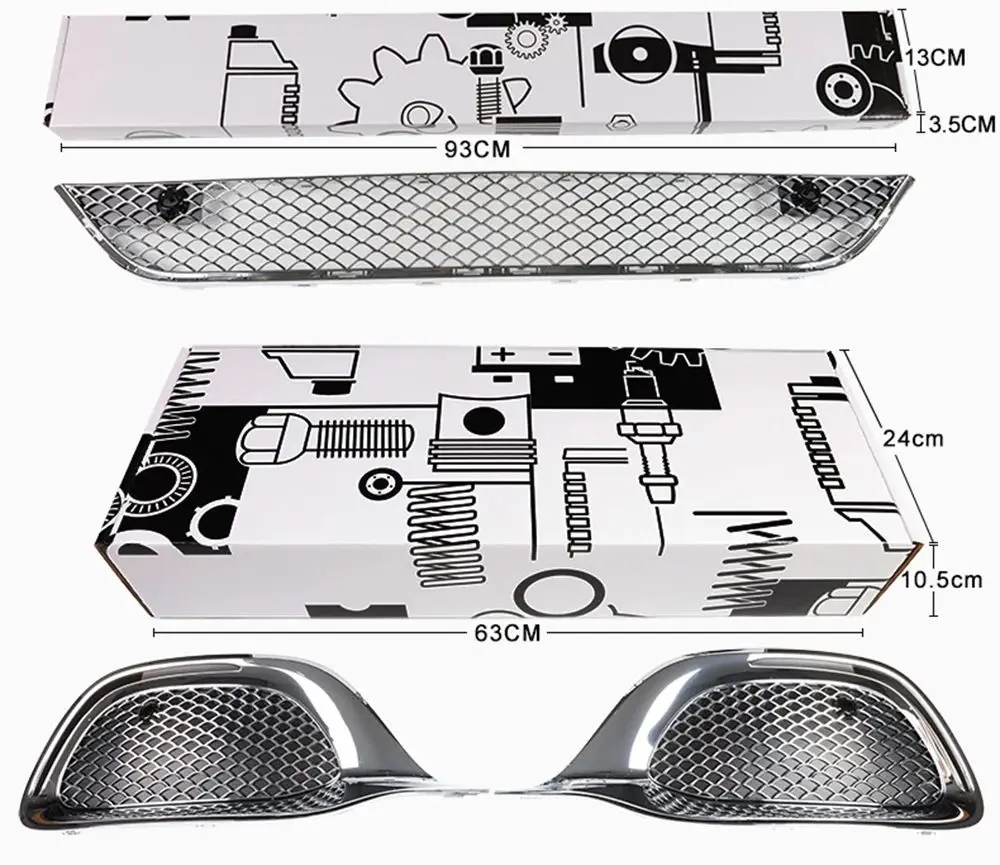 Mercedes-benz S-class W223 Chrome Front Bumper Grille Upgrade To ...