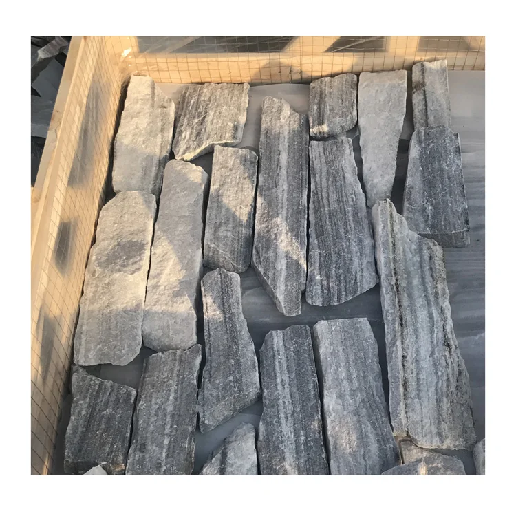 SH STONE Natural Stone Loose Strip Veneer Grey Cloud Quartzite Stone ...