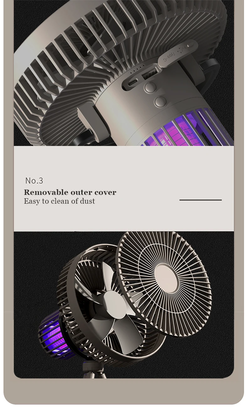 Home Electric Battery Wall Fan Summer Camping Outdoor Lamp Desk Fan ...