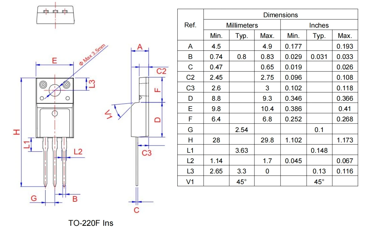 To-220f Bta216x-600b Triac Have Good Performance At Dv/dt And ...
