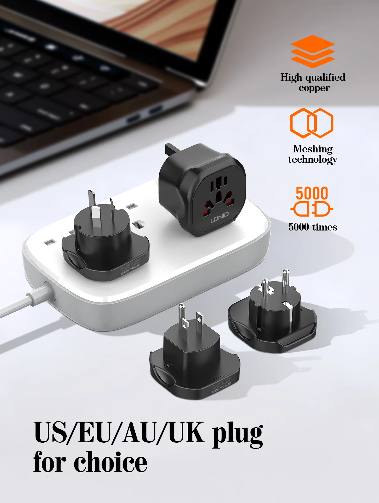 LDNIO Z7 2500W Universal Adapter - Reliable Travel Solution