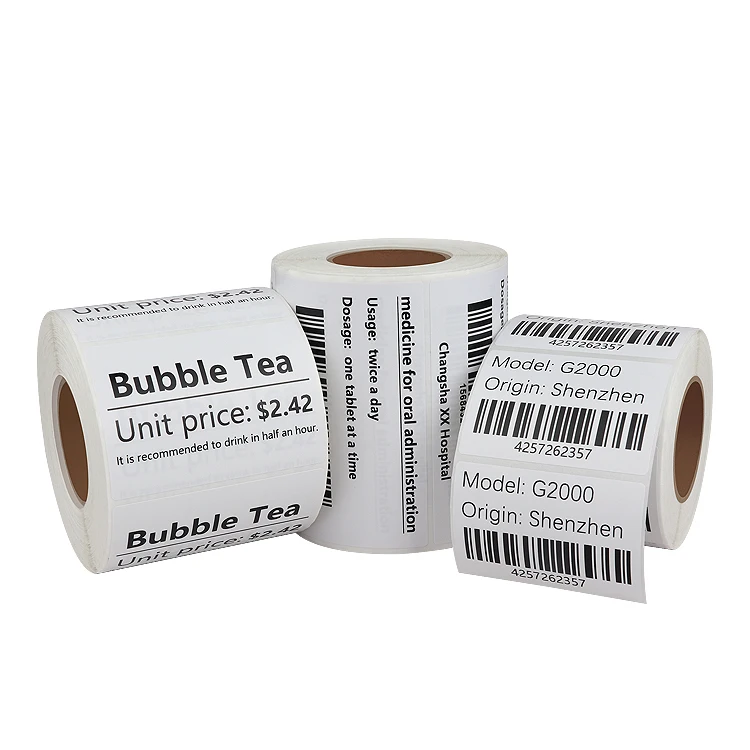 Customized Printing Paper Barcode Stickers Roll Copperplate Paper Self ...