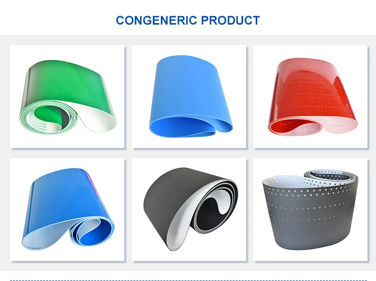 Industrial 2.0mm Thick Shiny Blue PVC Conveyor Belt Flat Polyester ...