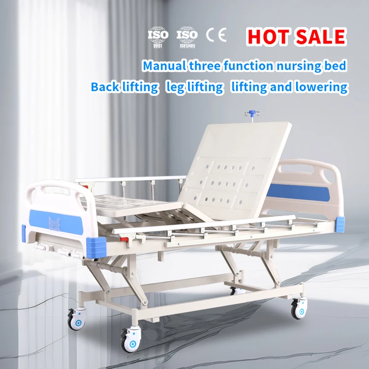 Manual Three Functions Three Cranks Medical Equipment Hospital Bed for ...