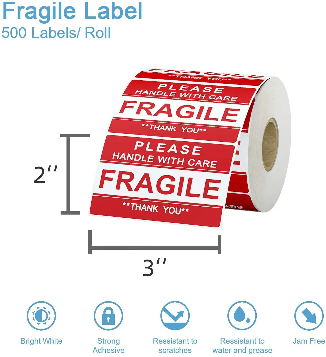 Custom Fragile Stickers Shipping & Handling Labels Paper Packaging ...