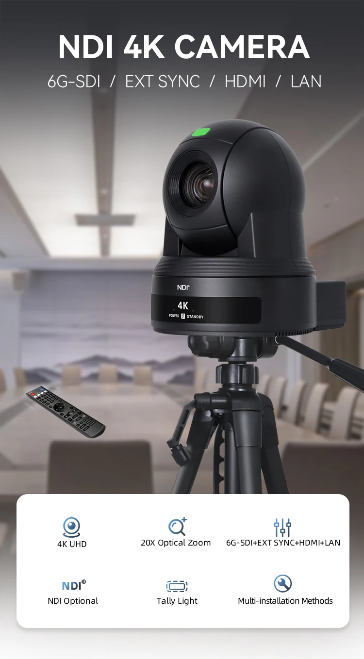 4K Ultra HD Broadcast Camera - Live Stream & Night Vision