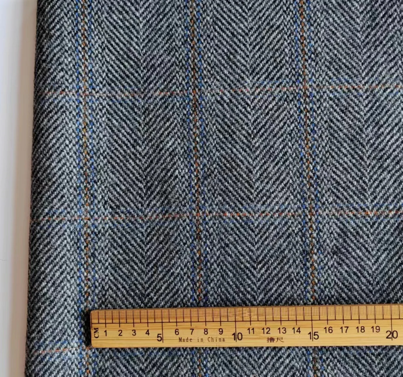 Shop Our Mixed Color Herringbone Check Vintage Wool Fabric