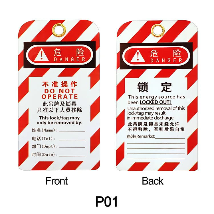 LOTO PVC Tag Lockout Warning Sign Tagout Safety Danger Tags