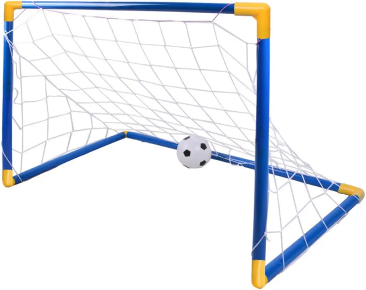 Kids Portable Mini Soccer Goal & Football Set Quick-Folding Training ...