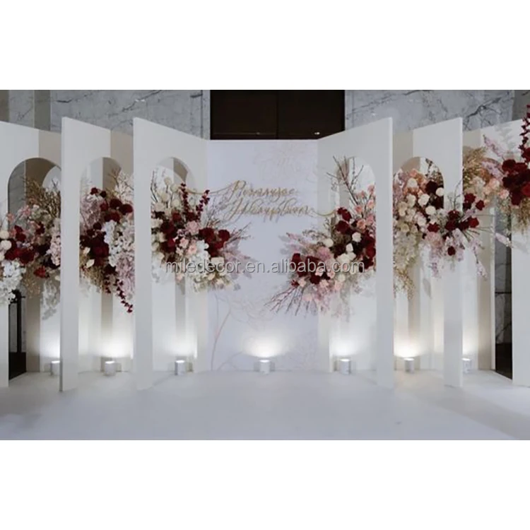 Elegant Wedding Backdrop Stage Decorations Led Acrylic PVC Arch Wedding ...