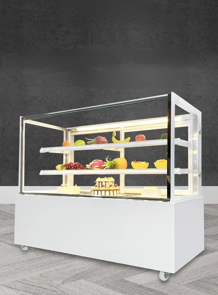Luxury Borderless Glass Cake Display Showcase Cabinet