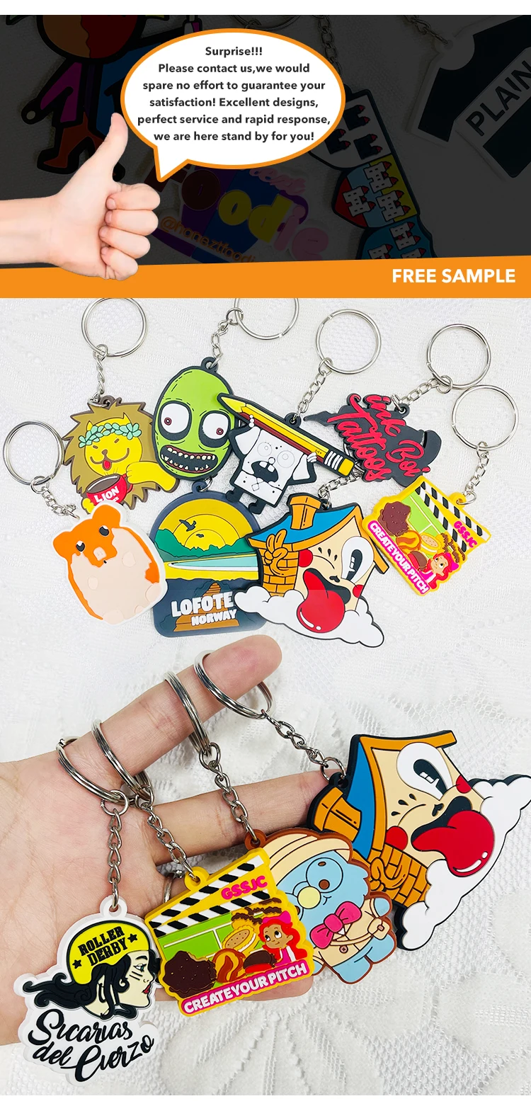 Factory Keyring Custom 2d 3d Logo Keychain Custom Logo Cartoon Cute Key ...