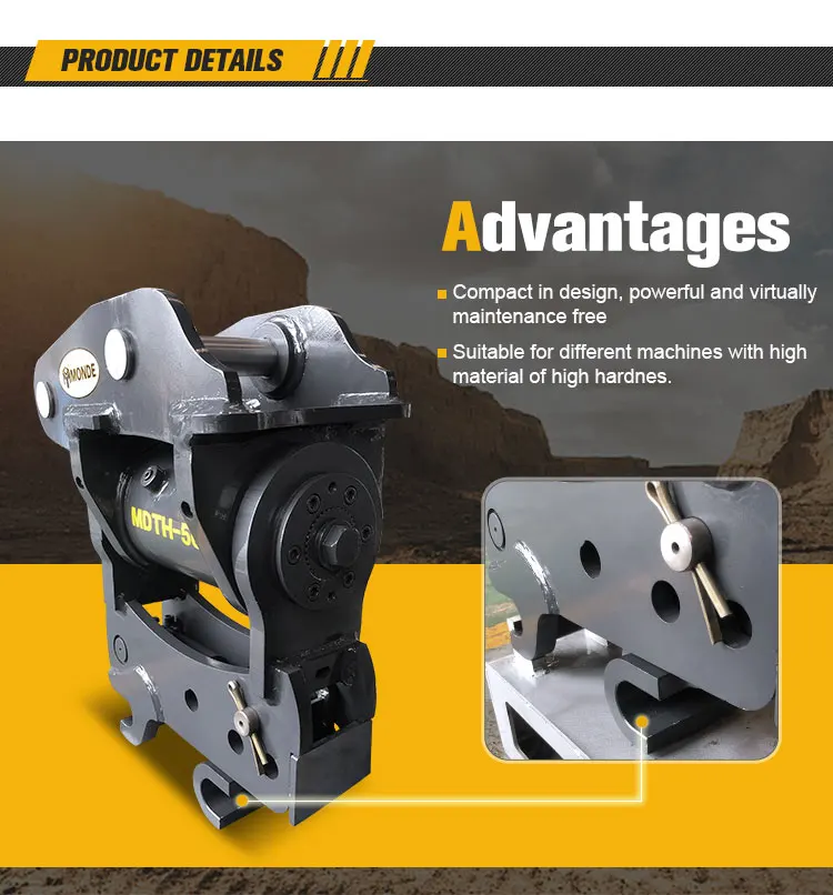 Excavator Universal Quick Coupler 360 Tilt Rotating Quick Hitch