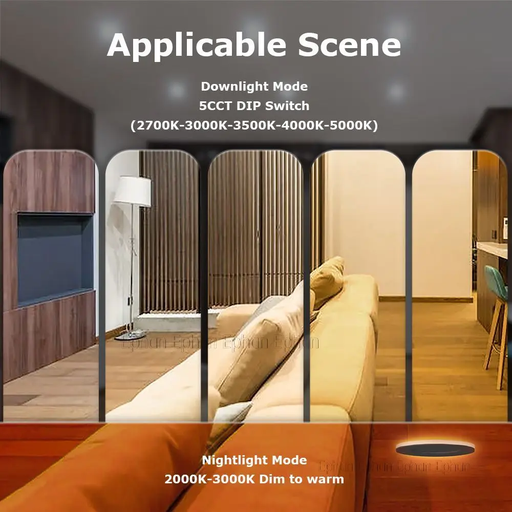 Intertek Slim Recessed LED Down Lights With Night Light - Modern ...
