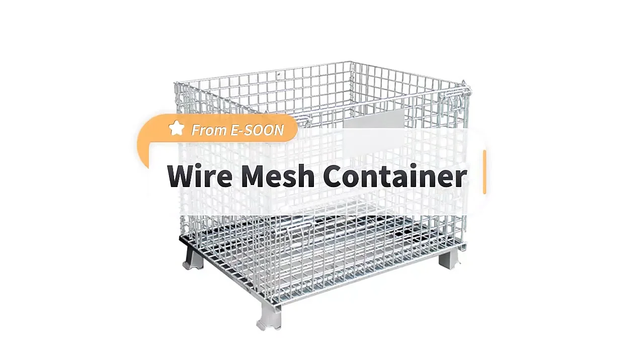 Large Galvanized Warehouse Logistic Foldable Metal Pallet Wire Basket ...