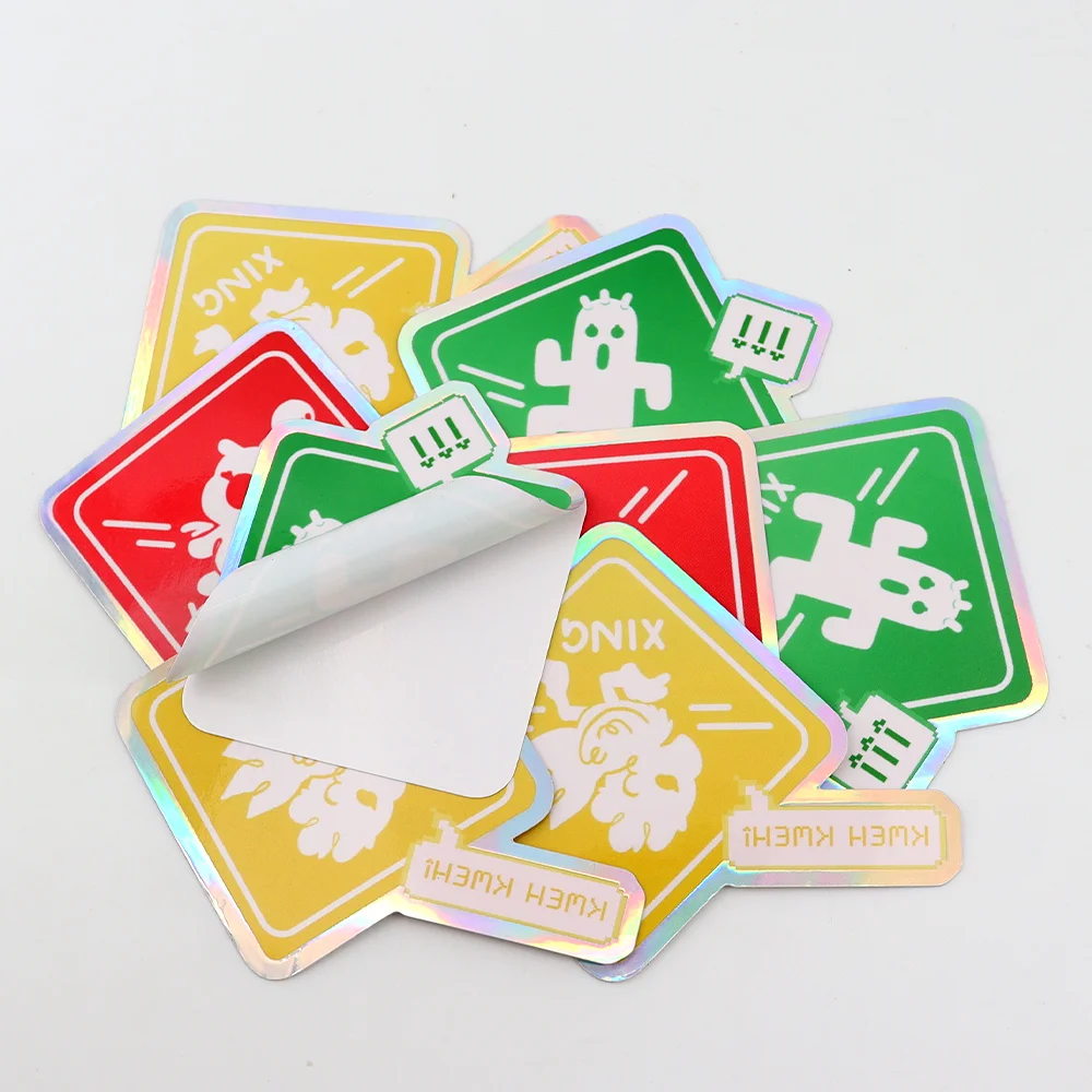 Holographic Laser Holo Sticker Label Custom Vinyl Printing Logo Cute ...