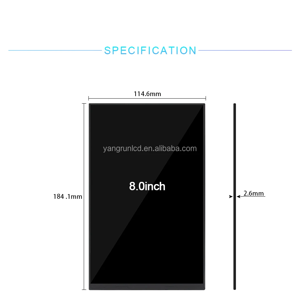 Ultra-thin Vertical Screen 8-inch 800*1280 Resolution Mipi 31pins ...