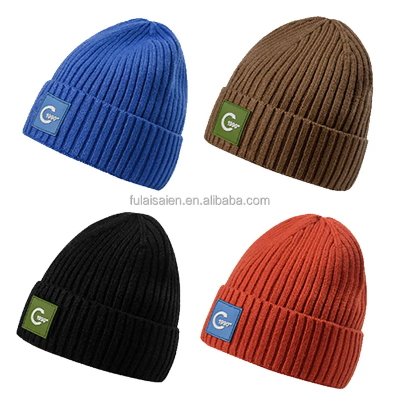 Mixed Colors Customized Unisex Custom Black Winter Beanie Hat ...