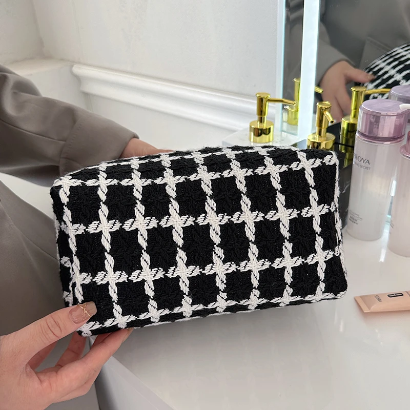 Travel Makeup Bag Organizer Travel Cosmetic Bag For Women Houndstooth ...