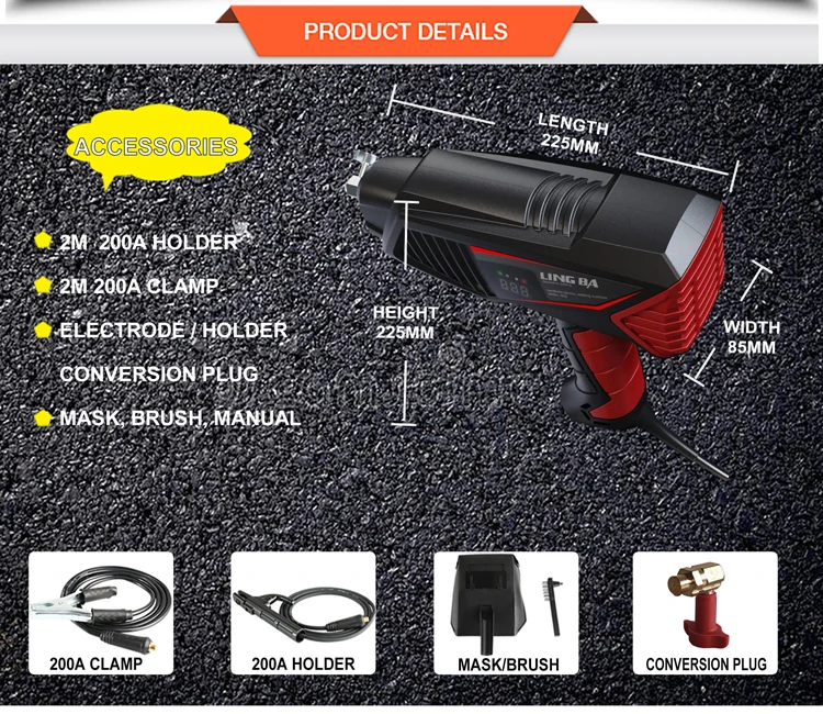 220v Portable Mesin Kimpalan Arka Hand-held Welder Arc Welding Machine ...