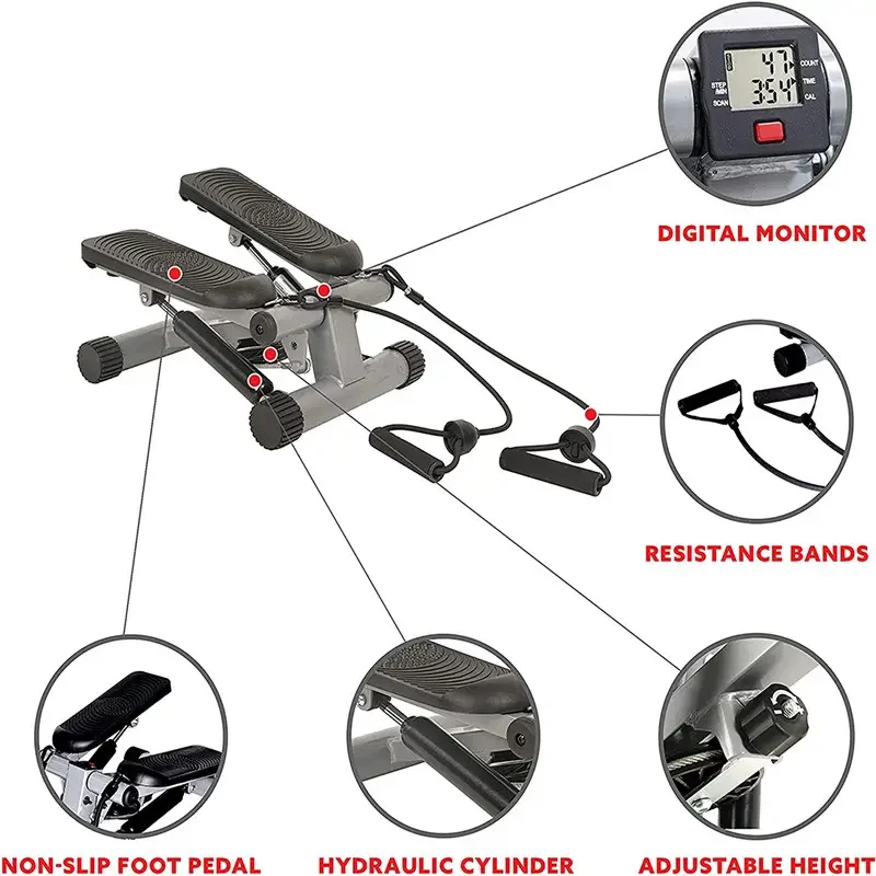 NQ SPORTS Steppers for Exercise, Stair With Mini Aerobic Twist Rope ...