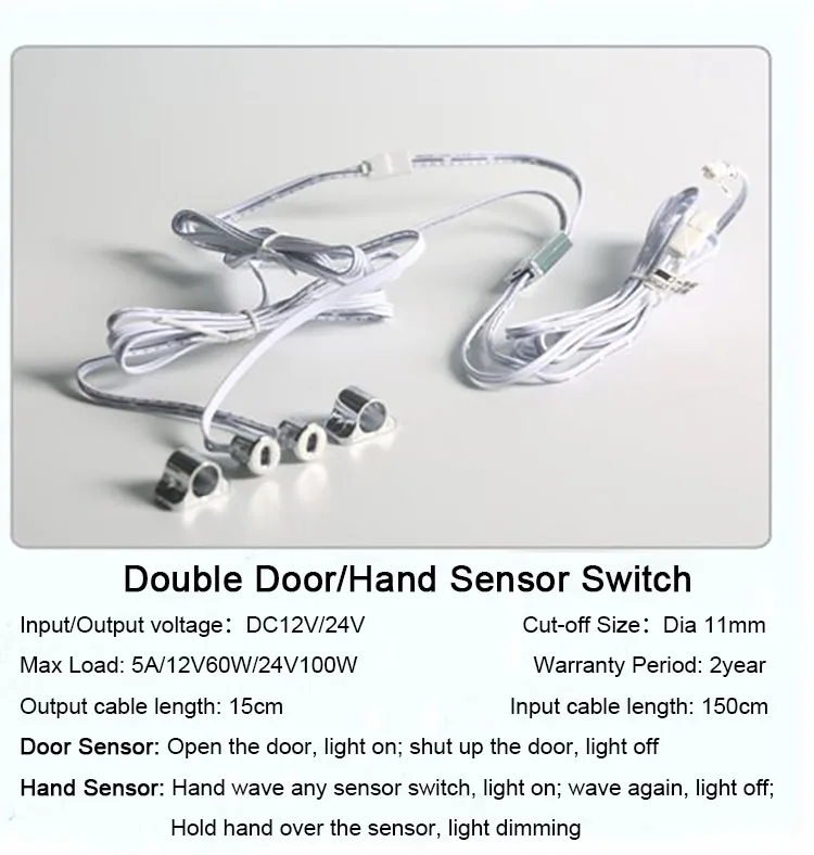 Surface Mounting Wardrobe Cabinet 12v 24v Double Hand Door Sensor ...