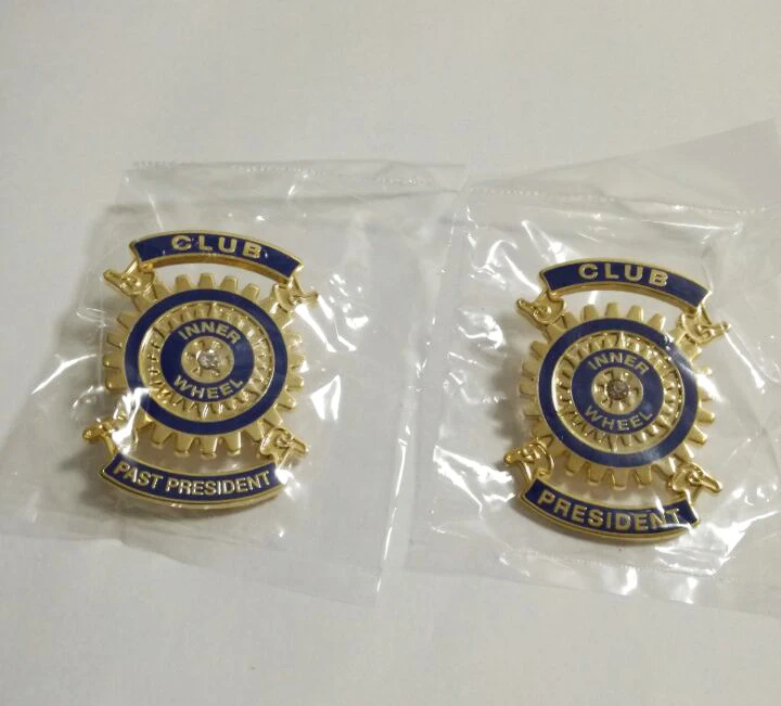 Custom Rotaract Club President Lapel Pins Die Struck Brass Hard Enamel ...