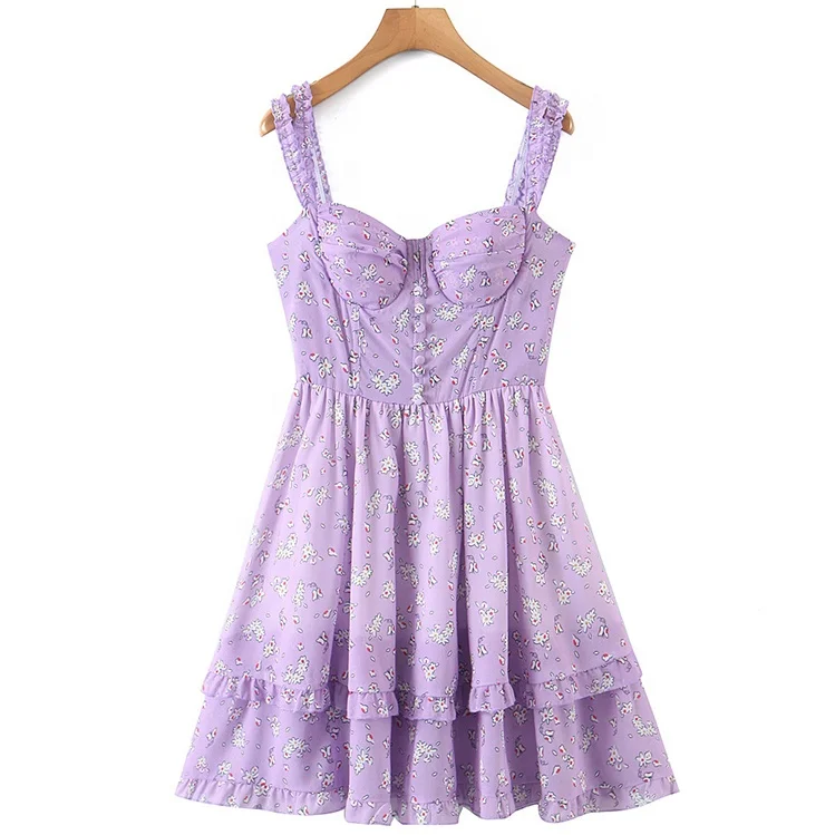 2023 Designer Fashion Custom Lady Summer Floral Mini Short Cami Elegant ...