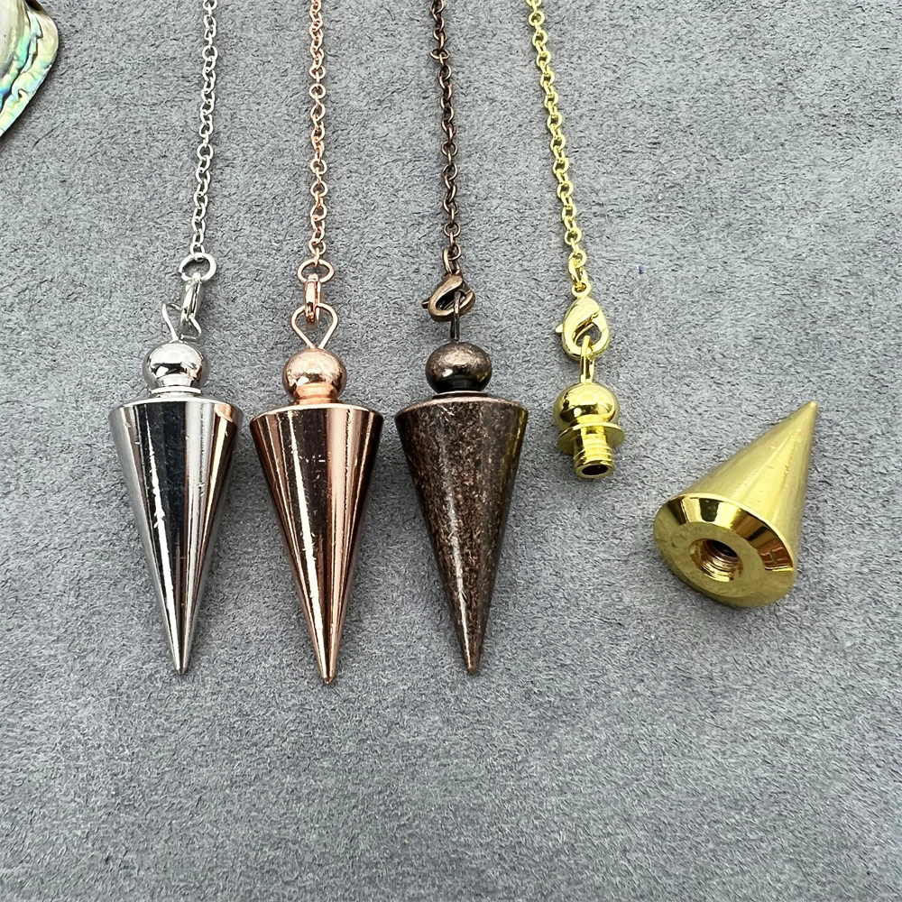 Wholesale Price Jewelry Bulk Small Cone Metal Healing Pendulum Gold ...