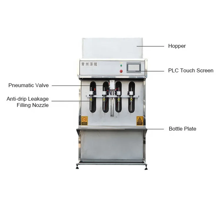 Semi-automatic 4 Head Beverage Filling Machine Small Drinking Water ...