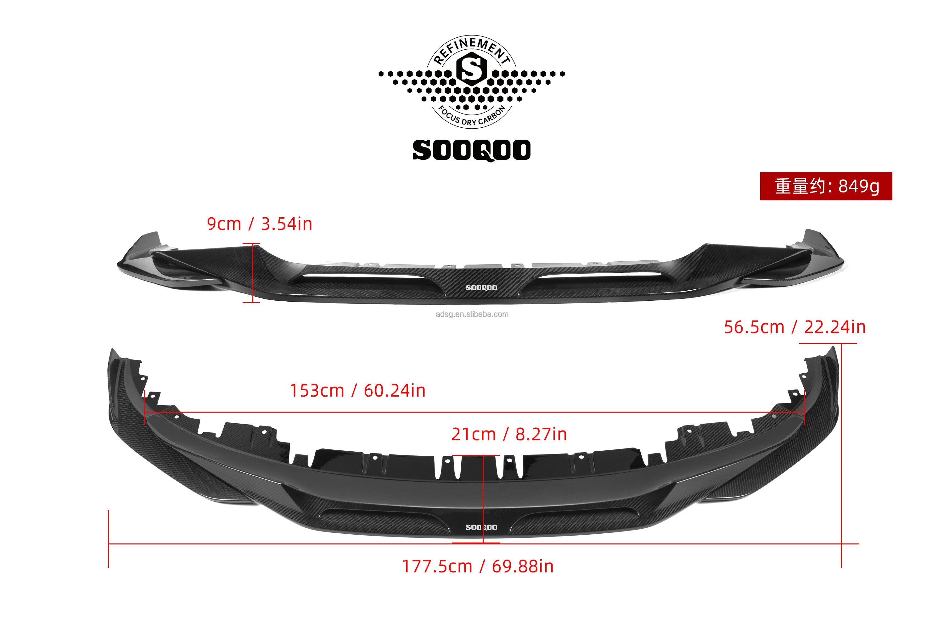 SQ Style Dry Carbon Fiber Front Lip for BMW 4 Series I4