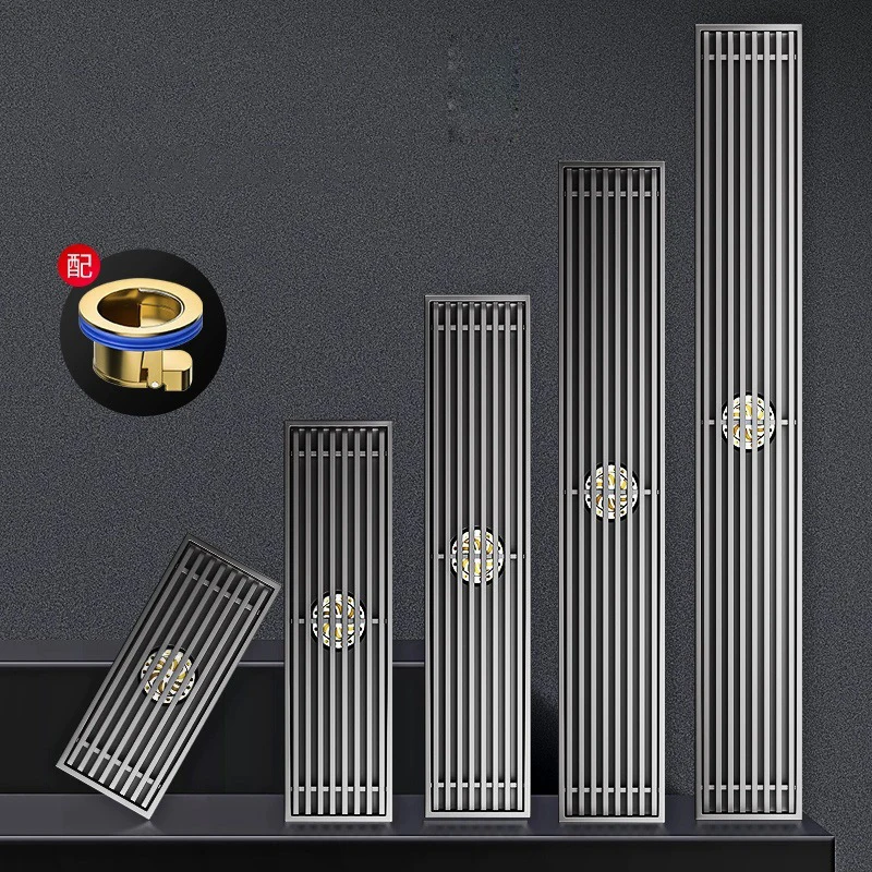 Wc Toilet Floor Drain With Side Outlet Anti-odor Long Stainless Steel ...