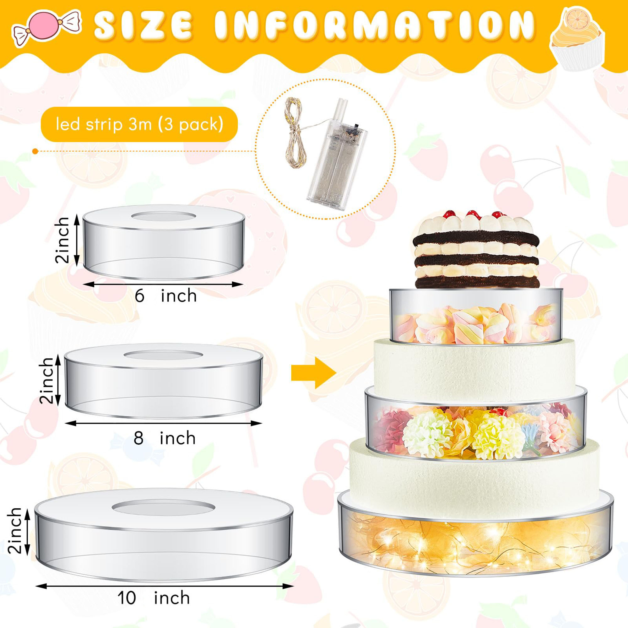 Acrylic Fillable Cake Stand Cake Riser,Round Cylinder Display Riser ...
