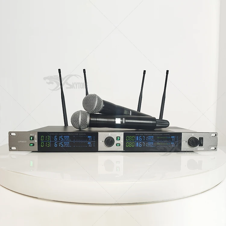 Up 8820 Dual Channel Wireless Microphone,True Diversity,2 Handheld ...