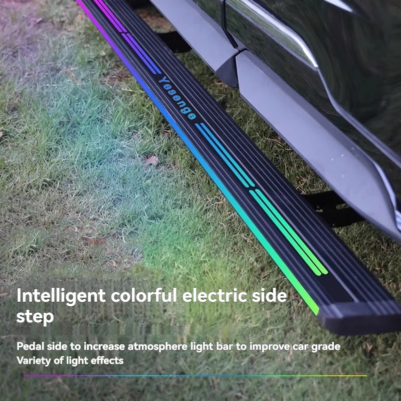 Aluminum Running Board Automatic Electric Power Side Step Dual Lights ...