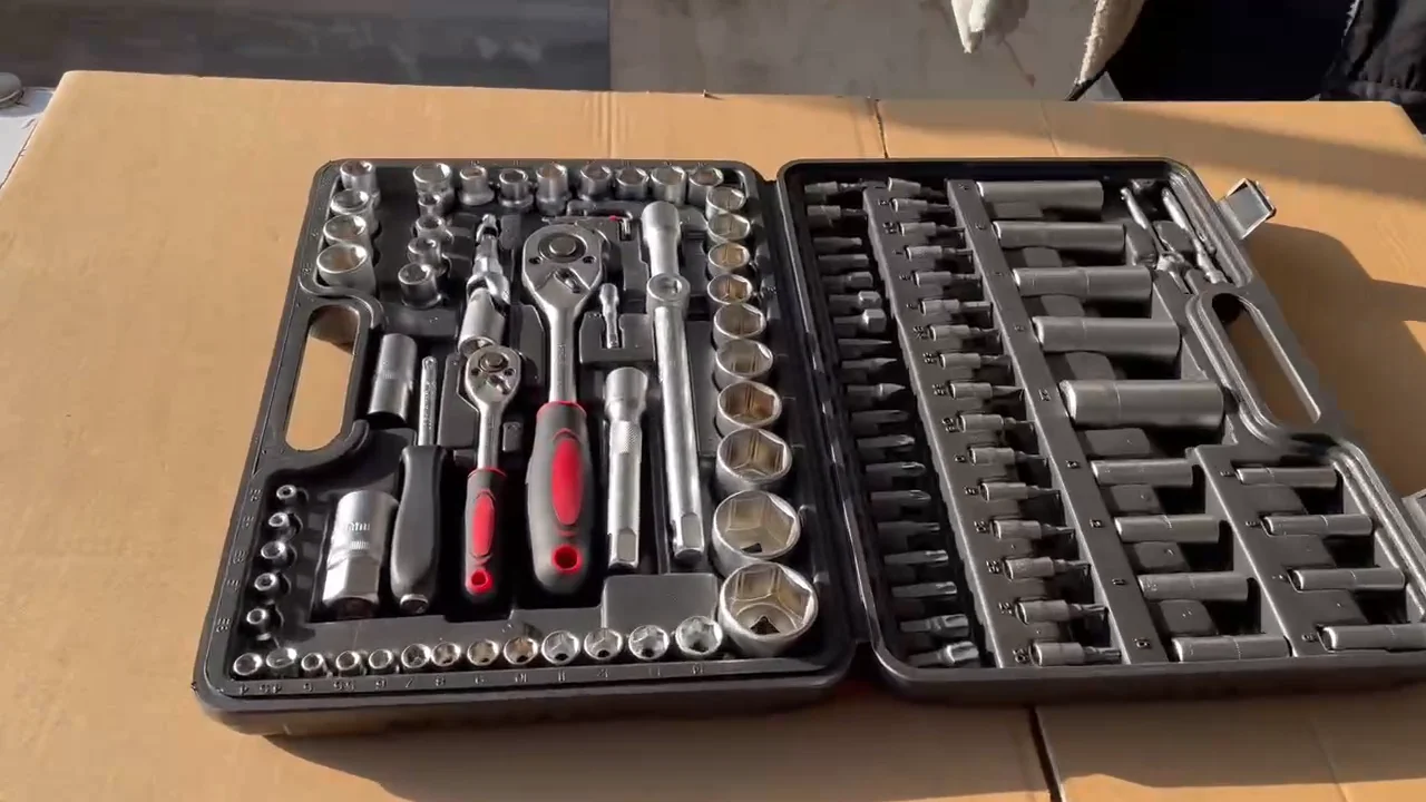 108 Pcs Mechanical Tool Auto Repair Cr-v & Carbon Steel Socket Wrench ...