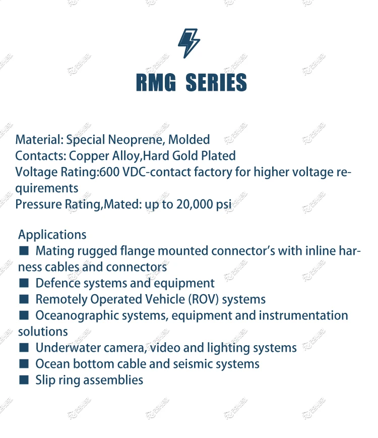 RMG-4-MP 4 Pin Male Rubber Molded Connector - 600V, 20,000 PSI ...