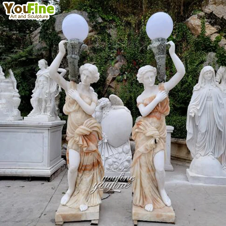 Life Size Decor Life Size Carved Woman Figure Sculpture Lamp Indoor ...