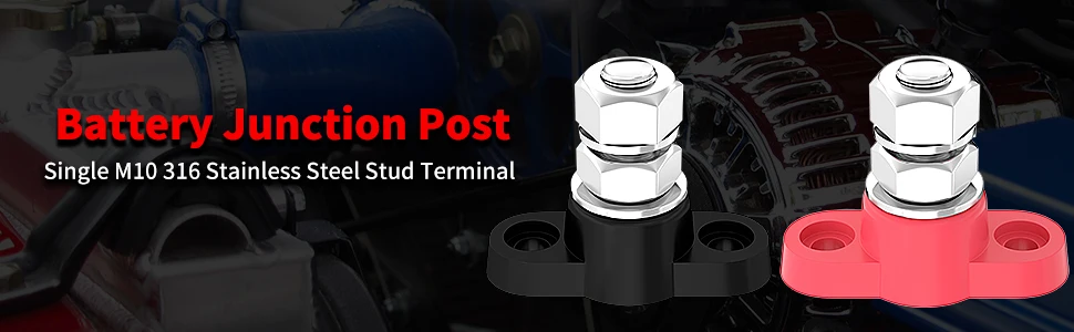12V Battery Junction Block, Ground Battery Junction Post, Single Stud ...