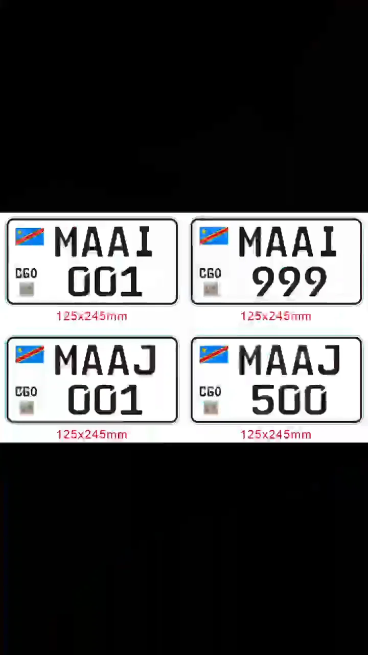 Democratic Republic Of Congo Complete Registration Number Plates With ...