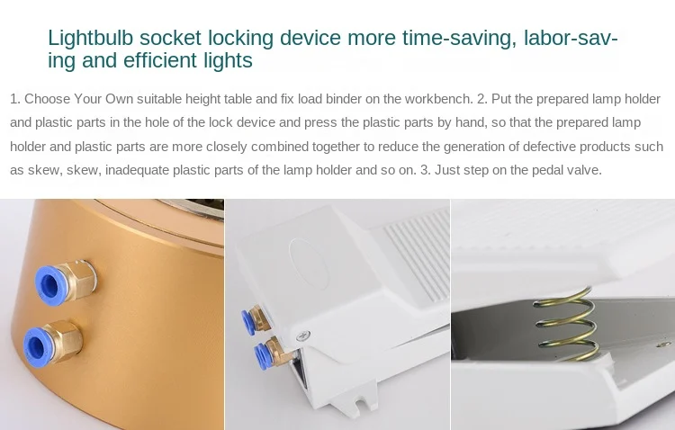 Lightbulb Socket Locking Device Pneumatic Desktop Lamp Holder Round ...