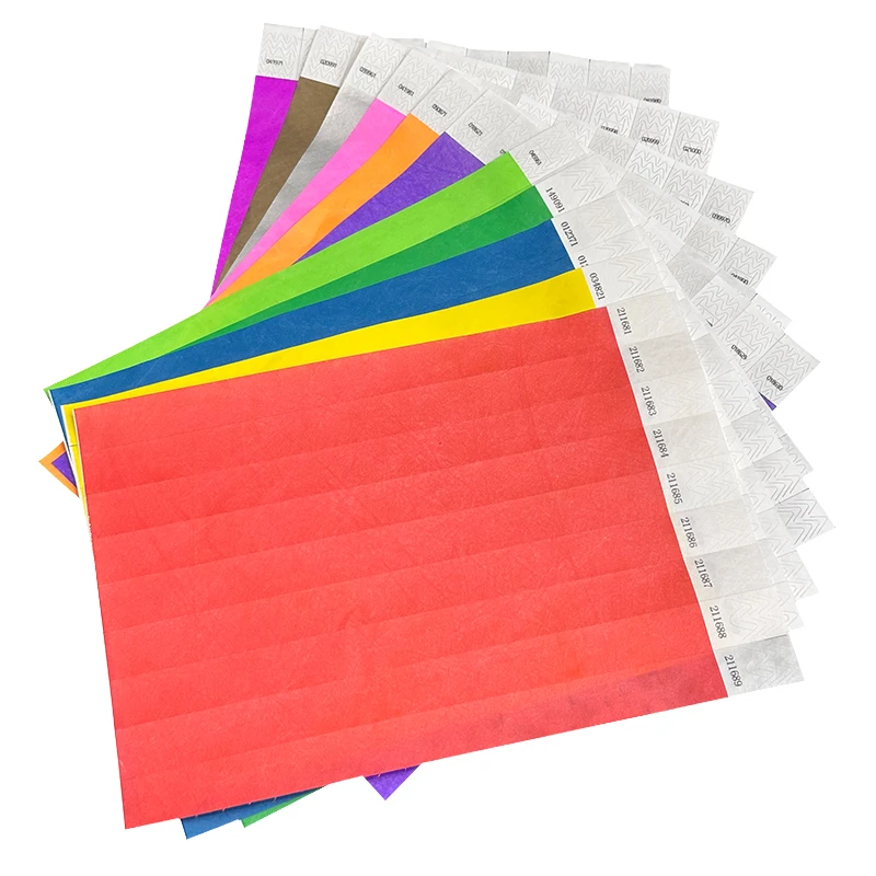 Neon Solid Color Printable Blank Dupont Tyvek Wristbands