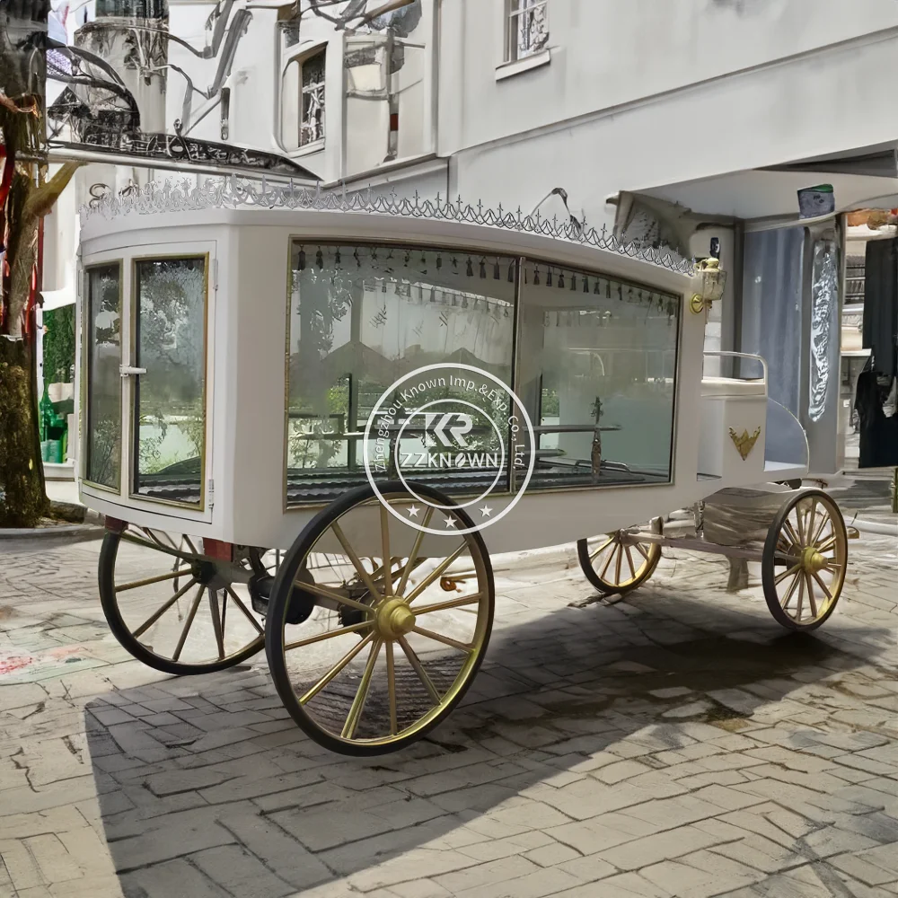 Horse Drawn Black Casket Carriage/hearse Modern Black Funeral Horse ...