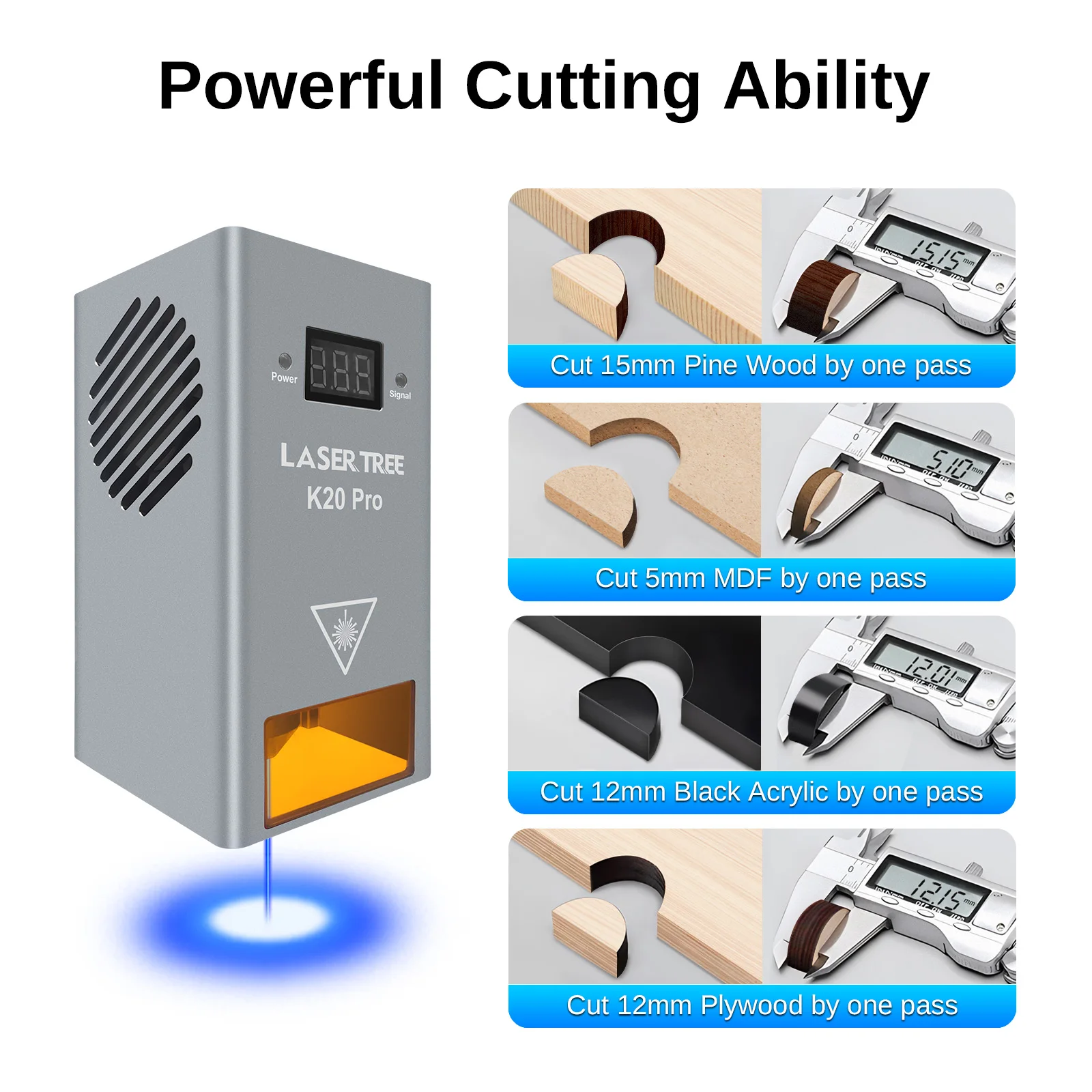 Laser Tree 20W Diode Laser Engraving Module for CNC Cutting of Wood ...