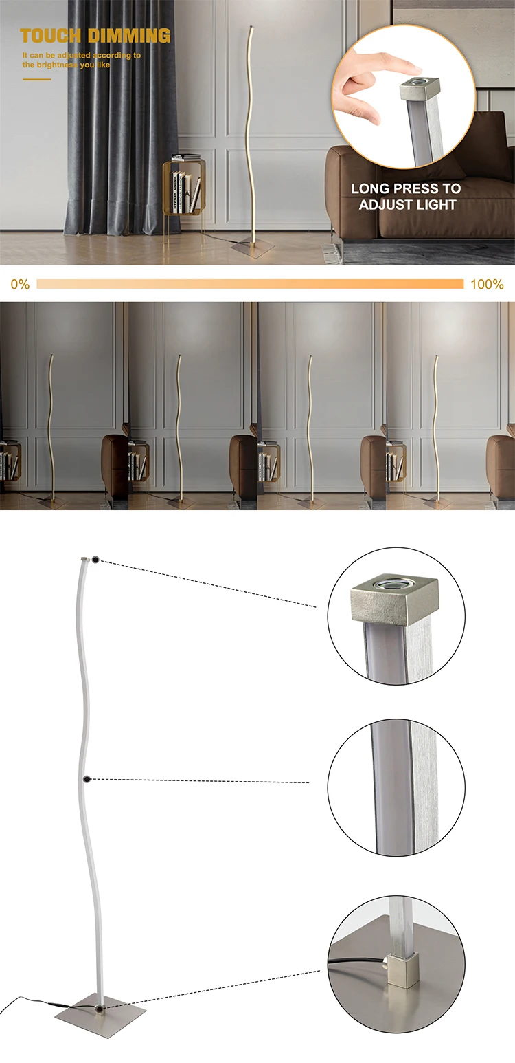 Modern Vertical Led Standing Light Luxury Vertical Bedroom Beside ...