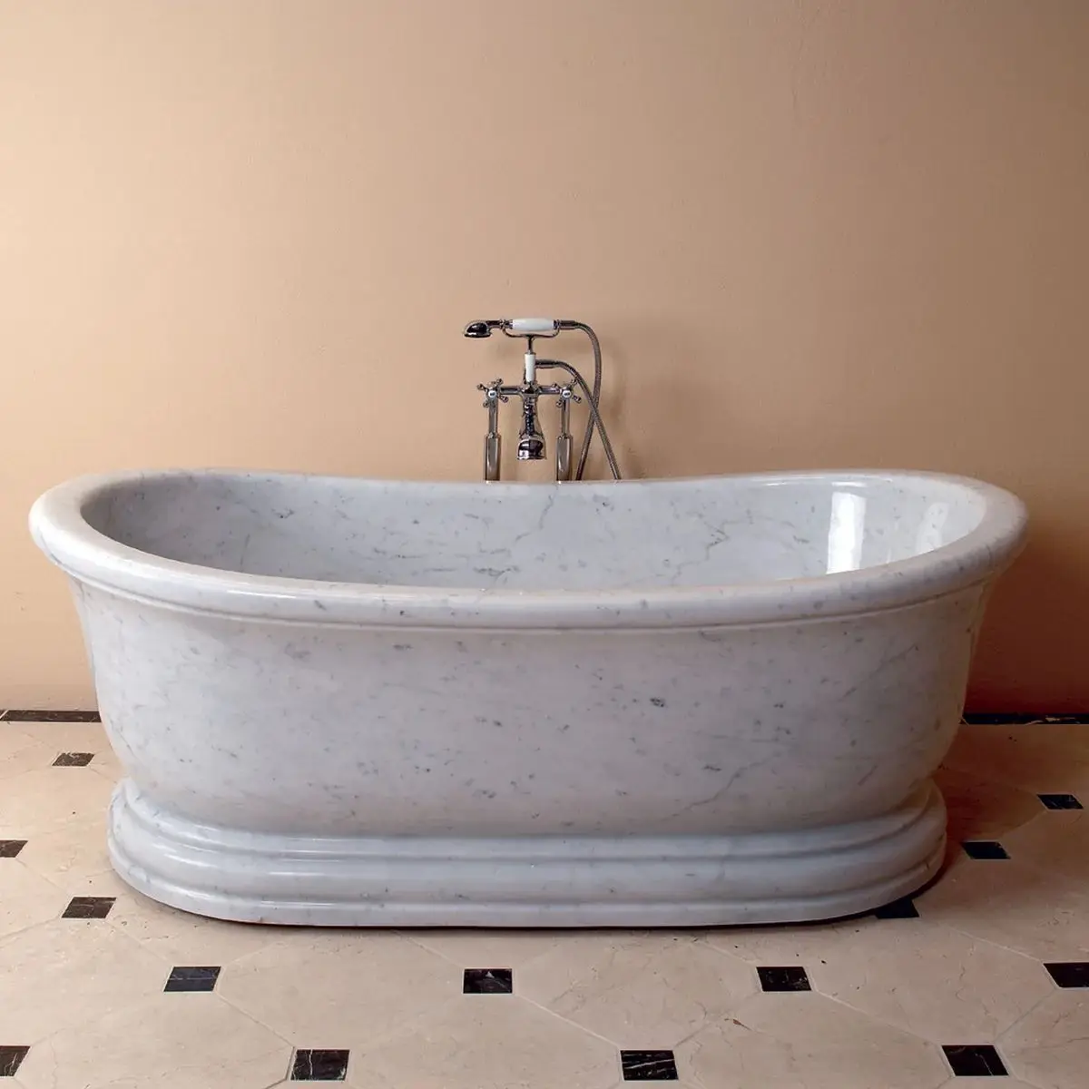 SH Stone Luxury Custom-made Arabescato Marble Modern Oval Bathtub ...