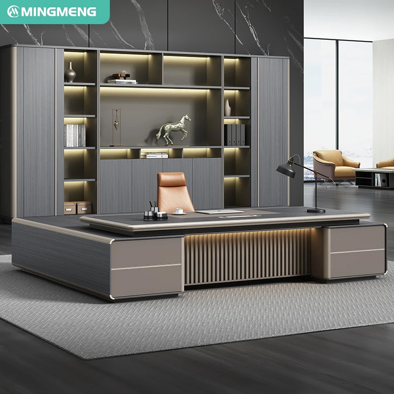 Modern Luxury style MDF material L shape boss ceo executive office desk ...