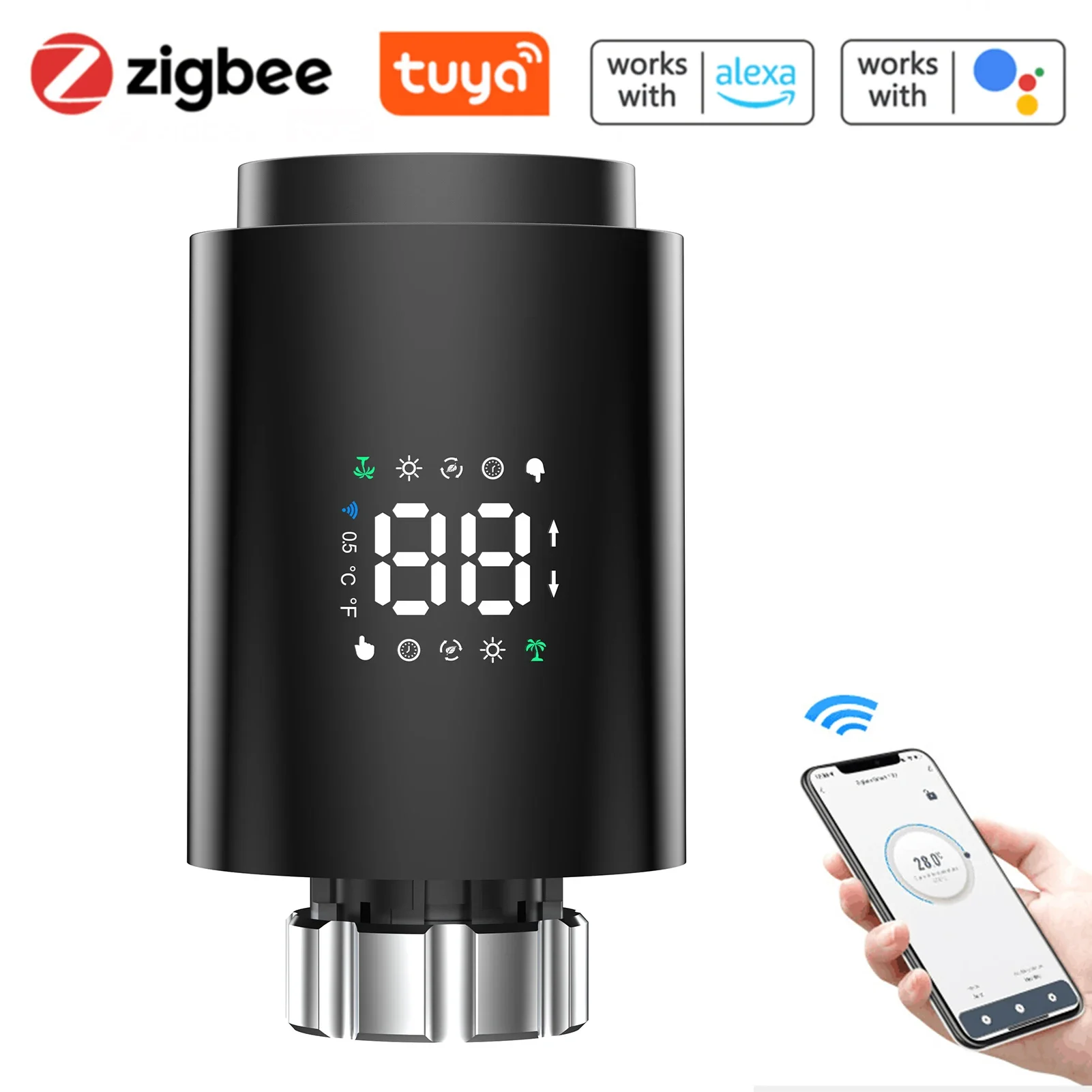Tuya Smart Life Zigbee 3.0 Smart Trv Radiator Valve Energy Saving Temperature Controller Floor ...